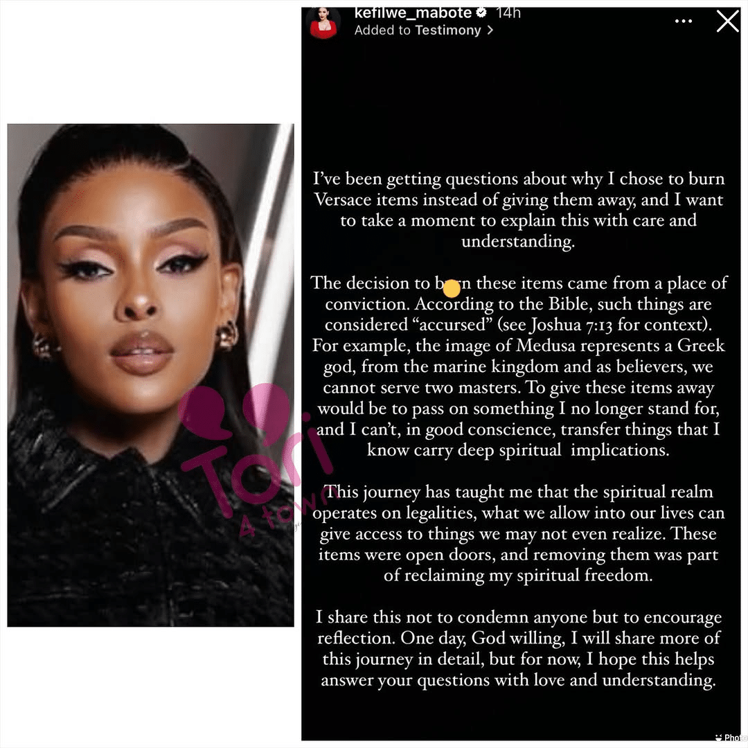 Popular South African Influencer Kefilwe Mabote Burns Designer Clothes ...
